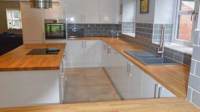 As New Howdens Greenwich Gloss White Kitchen