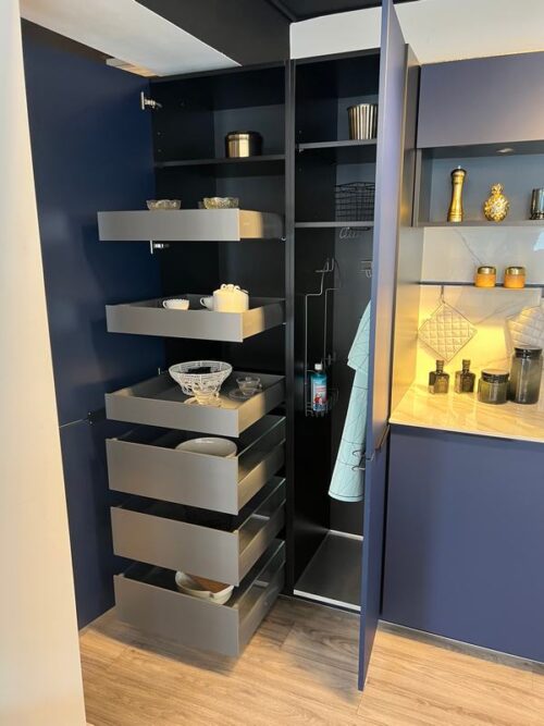 Ex Display Mobalpa Luxe Blue & Structure Black Kitchen & Island ...