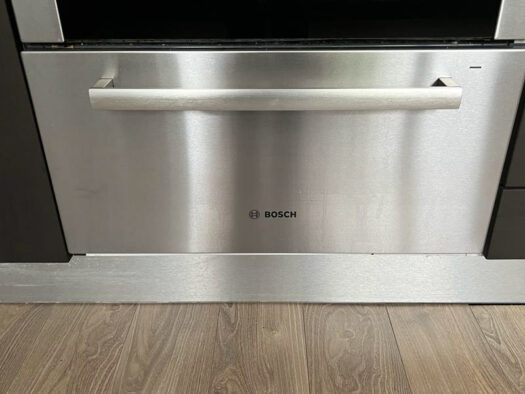 White & Mocha Matt Modern Kitchen + Bosch Appliances Corian Worktops ...