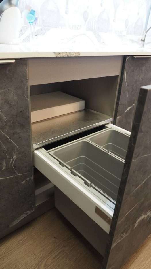 Ex Display Kuhlmann Grey Marble effect Kitchen & Island & Seating - 3832068