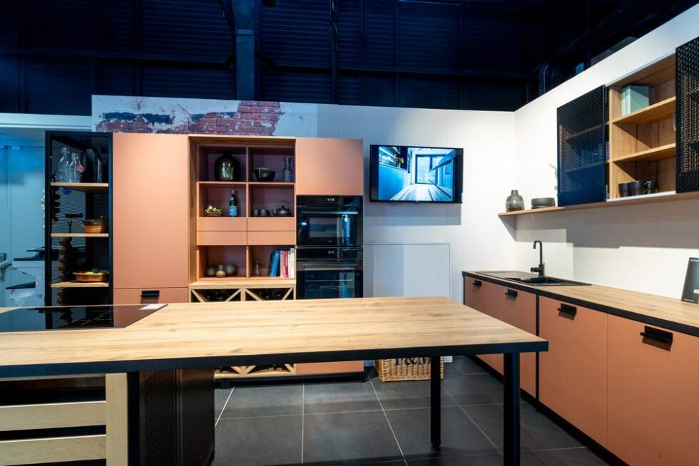 Ex Display Schmidt L epicerie - Arcos Coral & Black Kitchen & Island ...