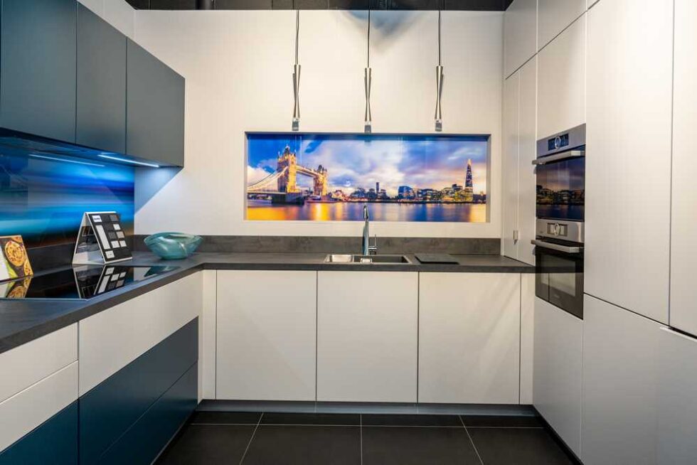 Ex Display Schmidt Loft Everest Cool White & Moody Blue Kitchen ...