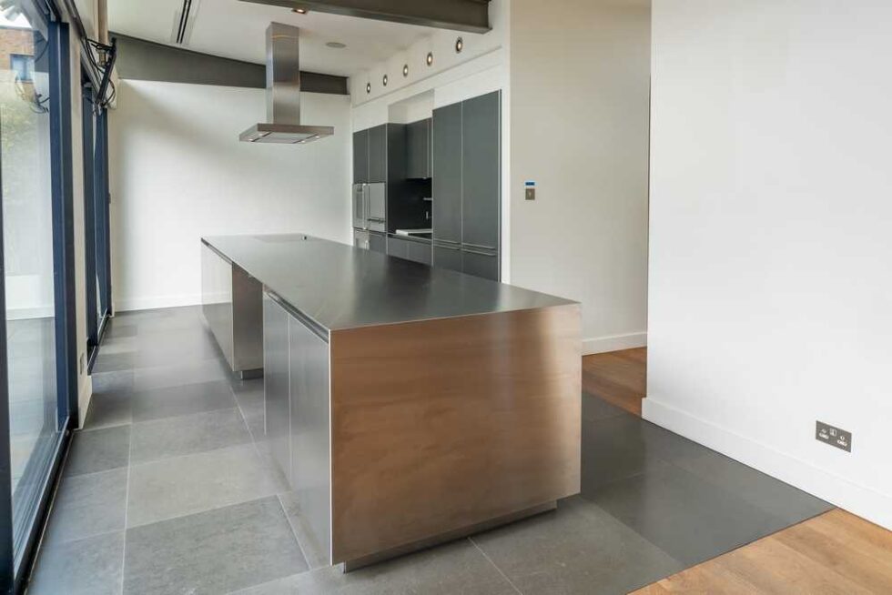 Luxury Bulthaup B3 Monoblock Grey - Stainless Steel Kitchen & Island ...